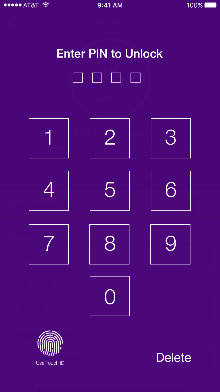 PIN Code / Thumbprint Authentication PIN Code / Thumbprint Authentication