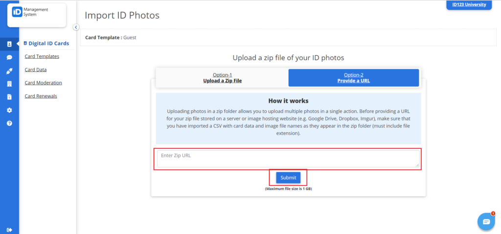 ID123 Knowledgebase | How to Upload ID Photos In Bulk via URL?