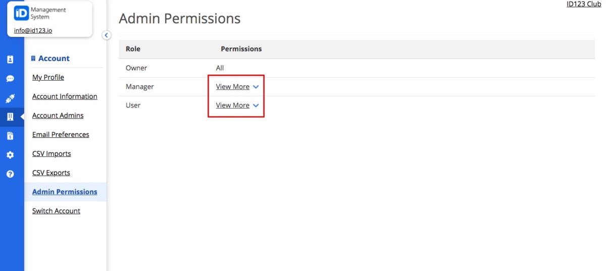 Step 3: You can change what pages or features Managers and Users have ...
