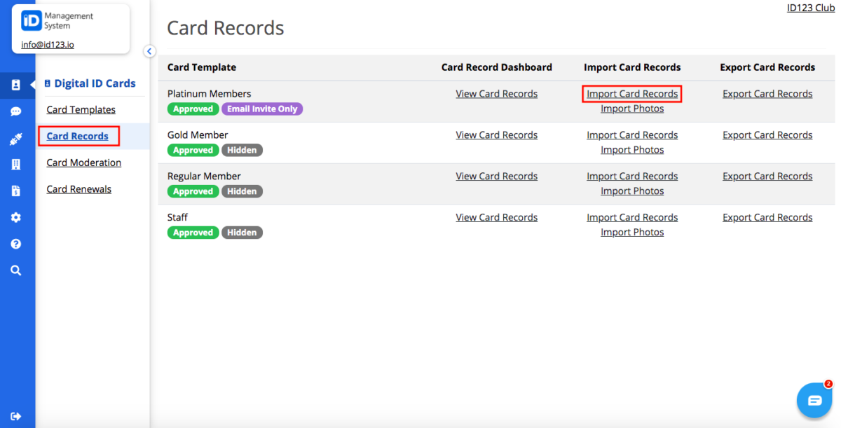 Step 1: Log in to your IDMS account and click on “Card Records” from ...